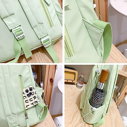 MadGrandeur Aesthetic Backpacks for Girls Kawaii Backpack School Backpack Cute Bookbag Plain Preppy Bag Casual (Black)