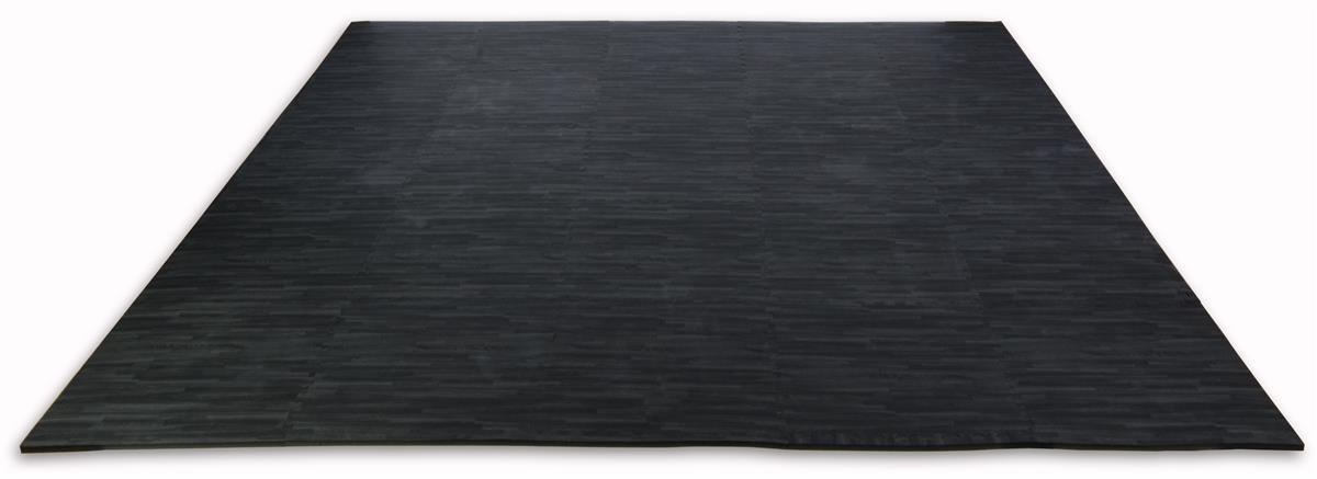 Displays2go 26-pc Wood Grain Interlocking Foam Flooring Mats, 0.5 Inch Thick, 10 x 10 Foot Display – Gray (WOMMGYGY)