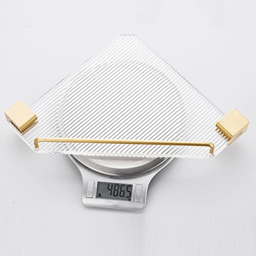 NESHO Shower Basket No Drilling Bath Shelf Corner Shower Organizer Adhesive Wall Mounted Space Aluminum/Acrylic for Bathroom Toilet,2 Tier (Size : 2 Layer)