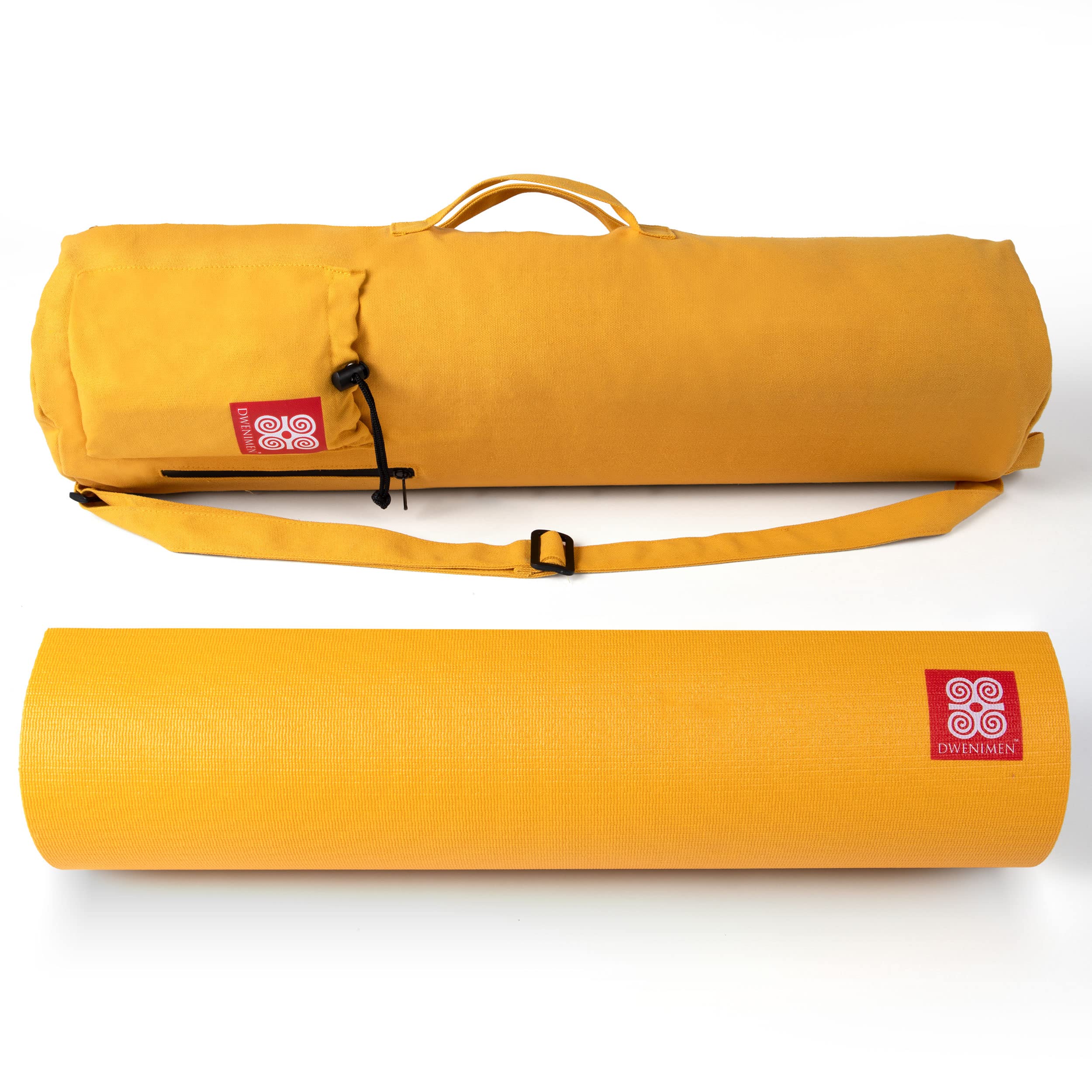 DWENIMEN Elite Pro Large Yoga Mat with yoga pose instructions, carrying bag, yoga mat strap, and latex-free resistance bands - non-slip, dense cushioning for joint support & stability (6MM Thick)
