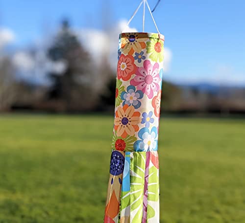 Madrona Brands Bright Flowers Windsock | Durable Outdoor Hanging Decoration | Yard, Garden, Patio, Home and More | 60-Inch