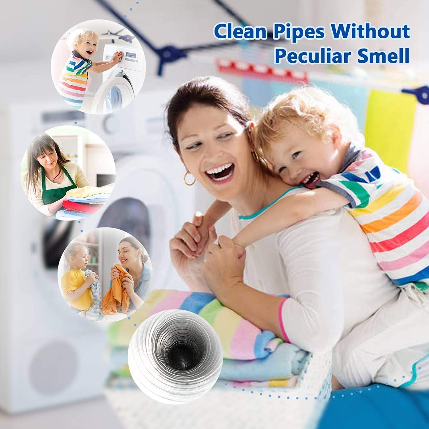 Dryer Vent Cleaner Kit, Lint Remover, Flexible Reusable Strong Nylon Rods Extends Up to 30 Feet, Lint Brush Head, Cleaning Duct Pipes, Use with or Without Power Drill