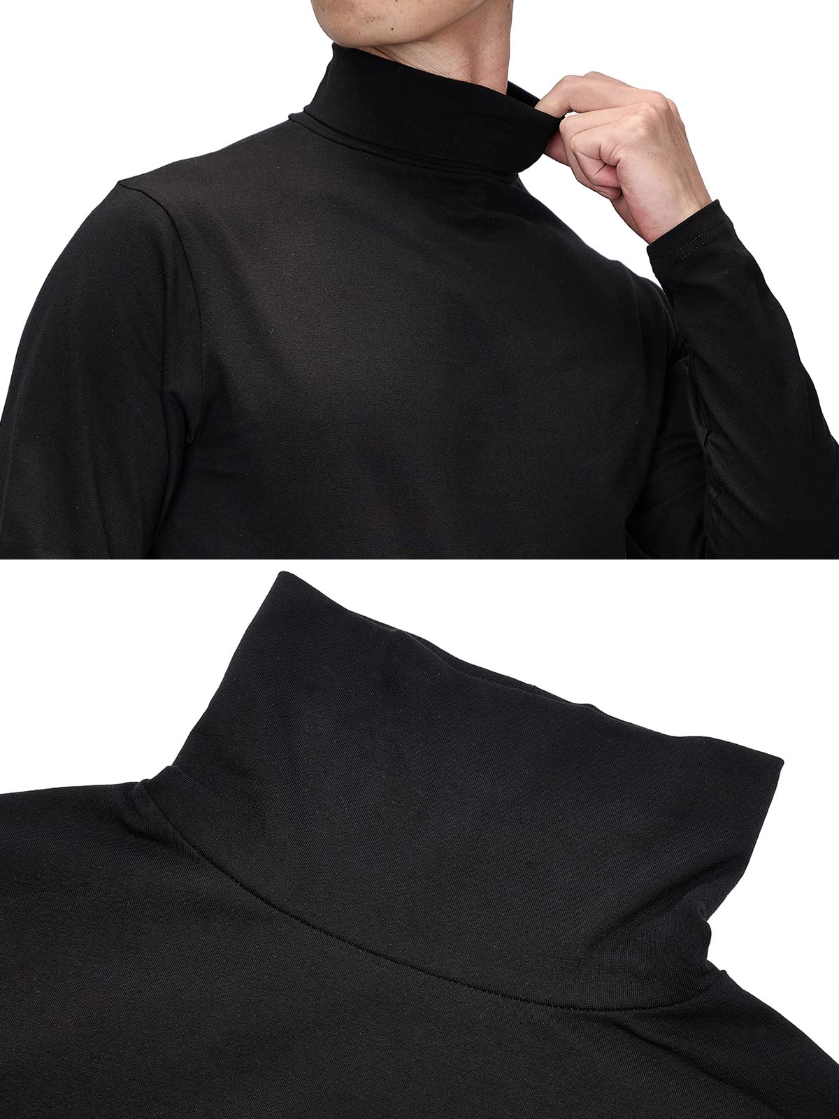FRTCV Mens Turtleneck Shirts β Slim Fit Mock Turtle Neck Underwear Thermal Base Layer Pullover Tops Brown, Size L