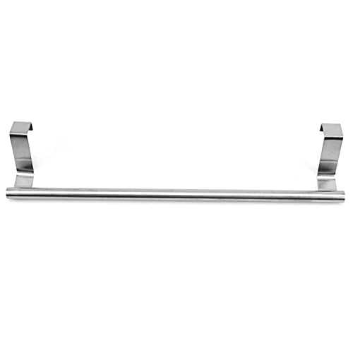 Stainless Steel Kitchen Towel Holder, Cupboard Door Towel Rack Bar Holders for Kitchen Cabinet Towel Rag Rack Over Door Towel Bar Hanger, Silver (14 inch)