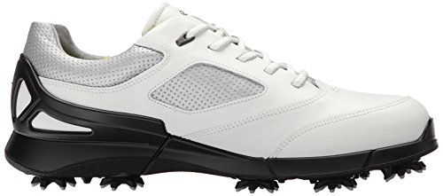 ECCO Men's Base One Golf Shoe, White/Black Hydromax, 7-7. 5