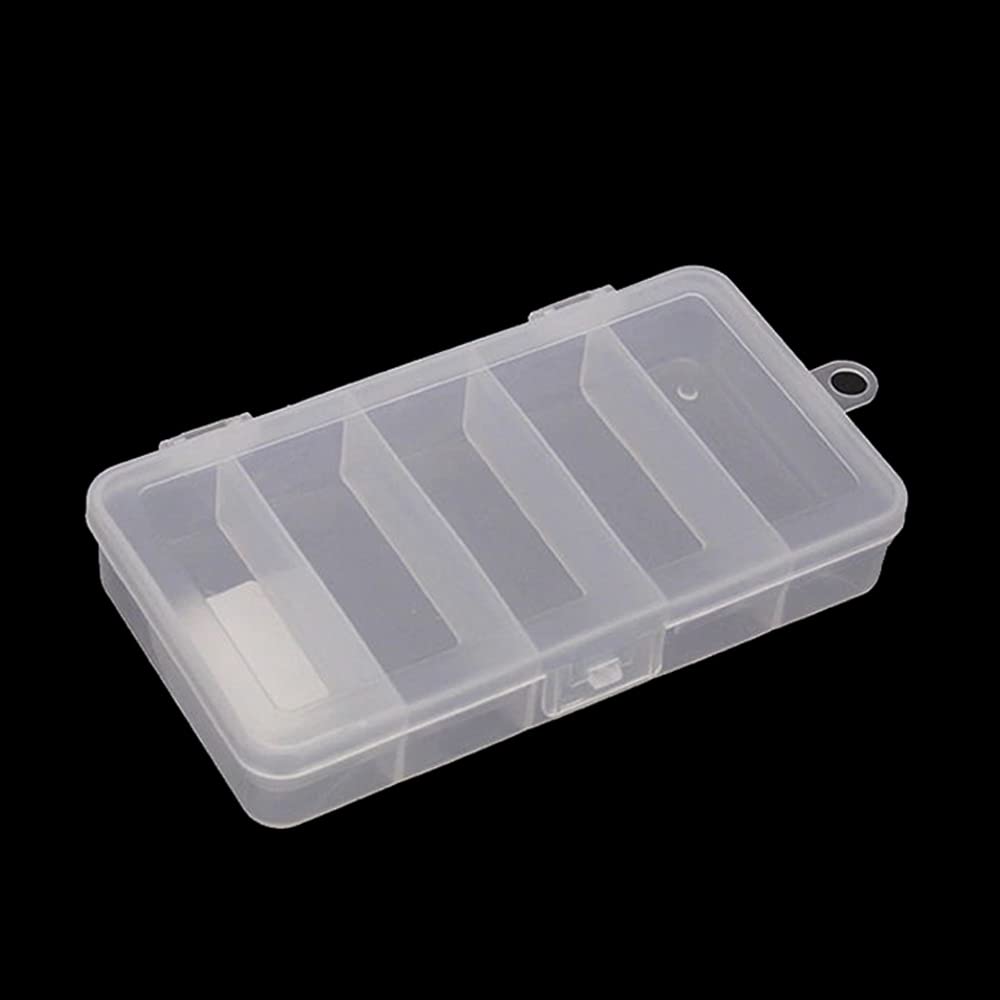 Fishing Tackle Boxes 5 Grade Transparent Fishing Tackle Box Plastic Storage Lure Box 15 * 9 * 3cm Compartment Box Fish Accessories Tools