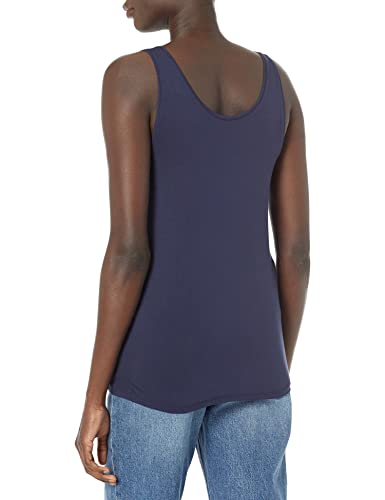 Daily Ritual Women's Jersey Standard-Fit V-Neck Scoopback Tank Top, Navy, Large