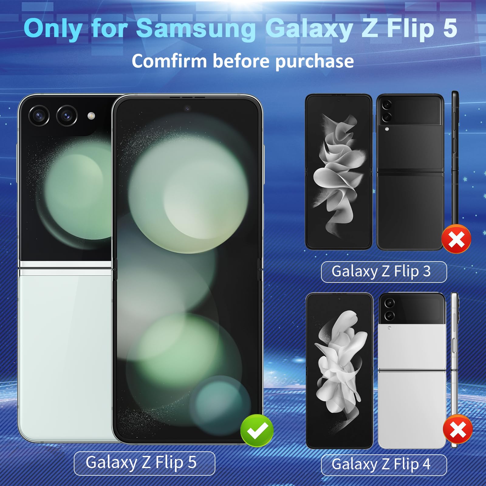 CWQZGUF [2Set 10PCS] Galaxy Z Flip 5 Screen Protector, Front TPU Screen Protector + Full Back Cover Film + Camera Lens Protector, High Clarity, Anti-Shatter, Bubble Free for Samsung Galaxy Z Flip 5 5G