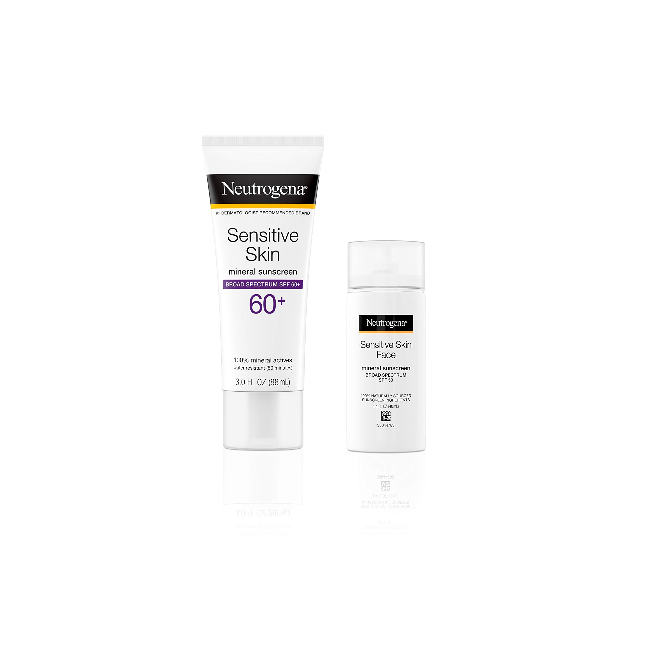 Neutrogena Sensitive Skin Mineral Sunscreen Lotion with Broad Spectrum SPF 60+ & Zinc Oxide, Water-Resistant, Hypoallergenic, Fragrance- & Oil-Free Gentle Sunscreen Formula, 3 fl. oz