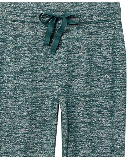Daily Ritual Women's Cozy Knit Drawstring Jogger Pant, Dark Green/Black Marl, X-Small