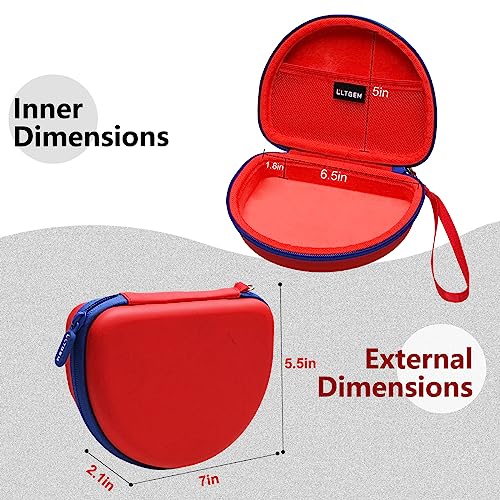 LTGEM EVA Hard Case for JBL Jr310BT, JR300BT Kids Wireless On-Ear Headphones - Red