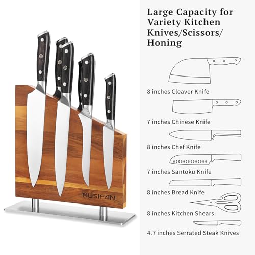 Magnetic Knife Block Without Knives,Magnetic Universal Stands with Strong Enhanced Magnets Strip Kitchen Storage Cutlery Large Organizer ,Knife Holder for Kitchen Organizer