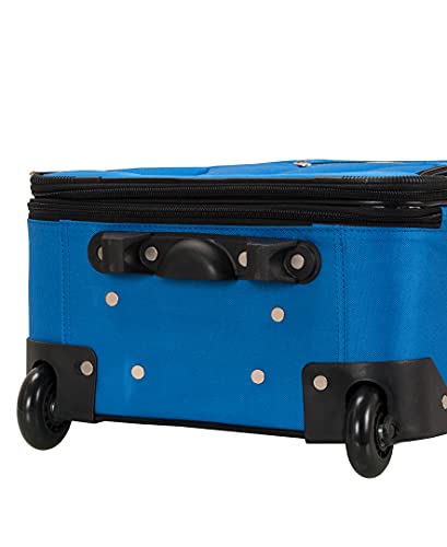 Rockland Fashion Softside Upright Luggage Set,Expandable, Blue, 2-Piece (14/19)