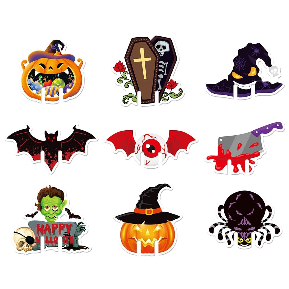 Halloween Type Set of 45pcs Place Cards Drink Markers for Your Party,place cards or drink markers,Halloween place cards,Halloween party supplies,Eye-catching designs cards,spooky celebration