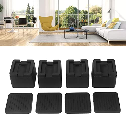Wnvivi 4 Sets Furniture Risers, Sofa Risers Square Rubber Anti Skid Bed Raisers Blocks Bed Frame Risers Supports forTable Sofa Couch Desk