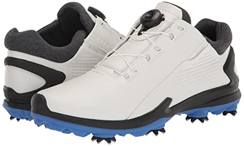 ECCO Men's Biom G 3 BOA Gore-Tex Golf Shoe, White/Black, 10-10.5