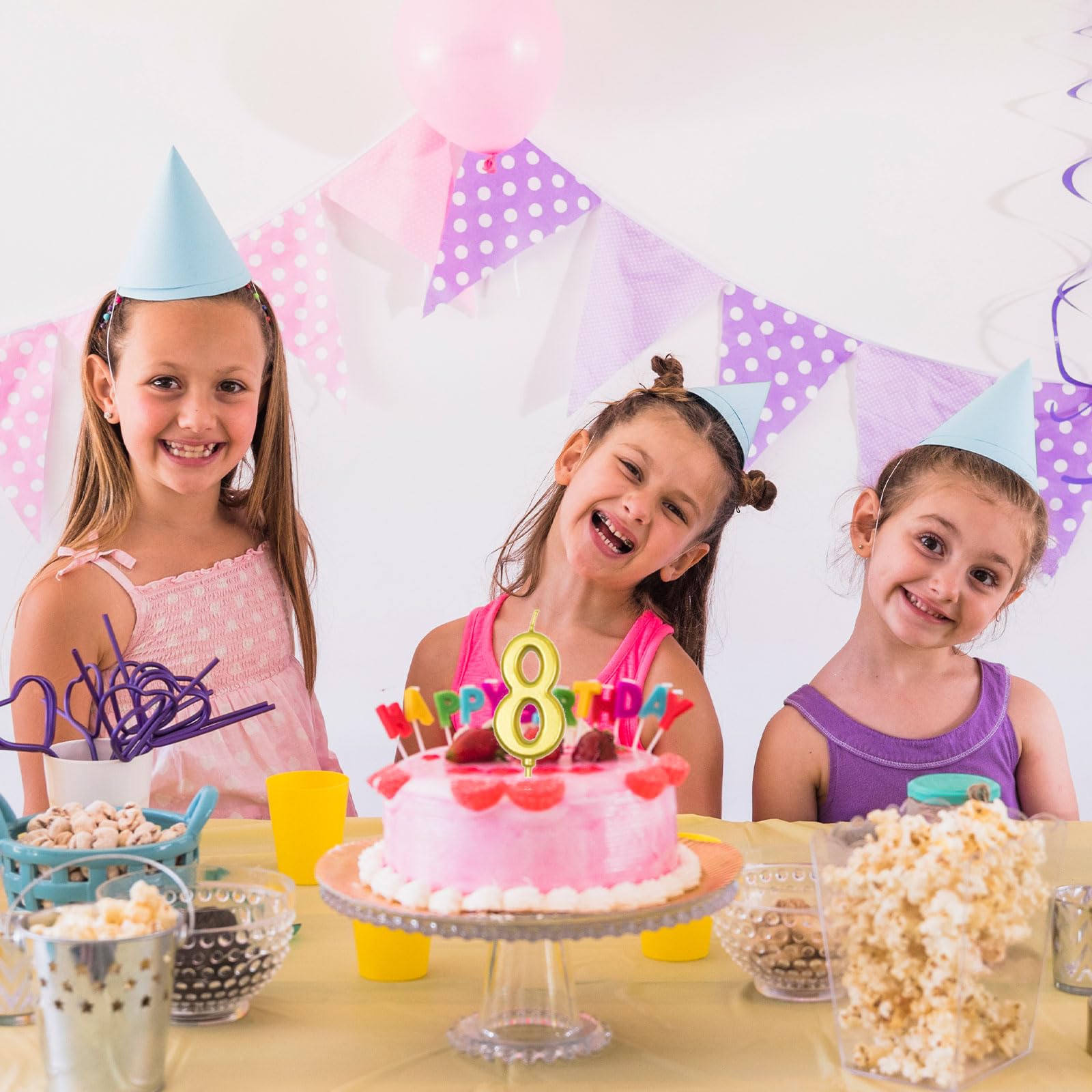 Happy Birthday Cake Candles,Swgraromlick Birthday Party Decorations Suppiles,Cake Topper for Wedding Anniversary Celebrations (Number)