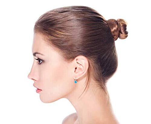 Dainty .50 Ct Round Bezel Brilliant Cut AAA Cubic Zirconia Simulated Gemstone Clear CZ Solitaire Dangle Drop Earrings Lever Back .925 Sterling Silver