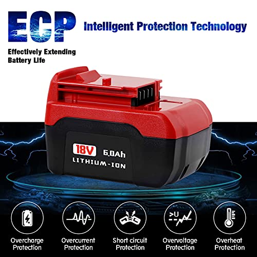 DSANKE PC18B 18V 6000mAh Lithium Ion Battery Compatible with Porter Cable 18 Volt Cordless Power Tools Battery PC18B PC18BL PC18BLX PCC489N PC18BLEX PC1800D PCXMVC Battery