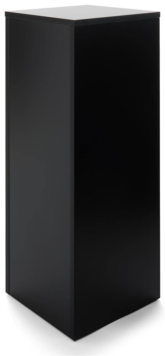 Displays2go, Portable Gallery Pedestal, Laminated Particle Board, Melamine Construction – Black Finish (WDCUBEBLK3)
