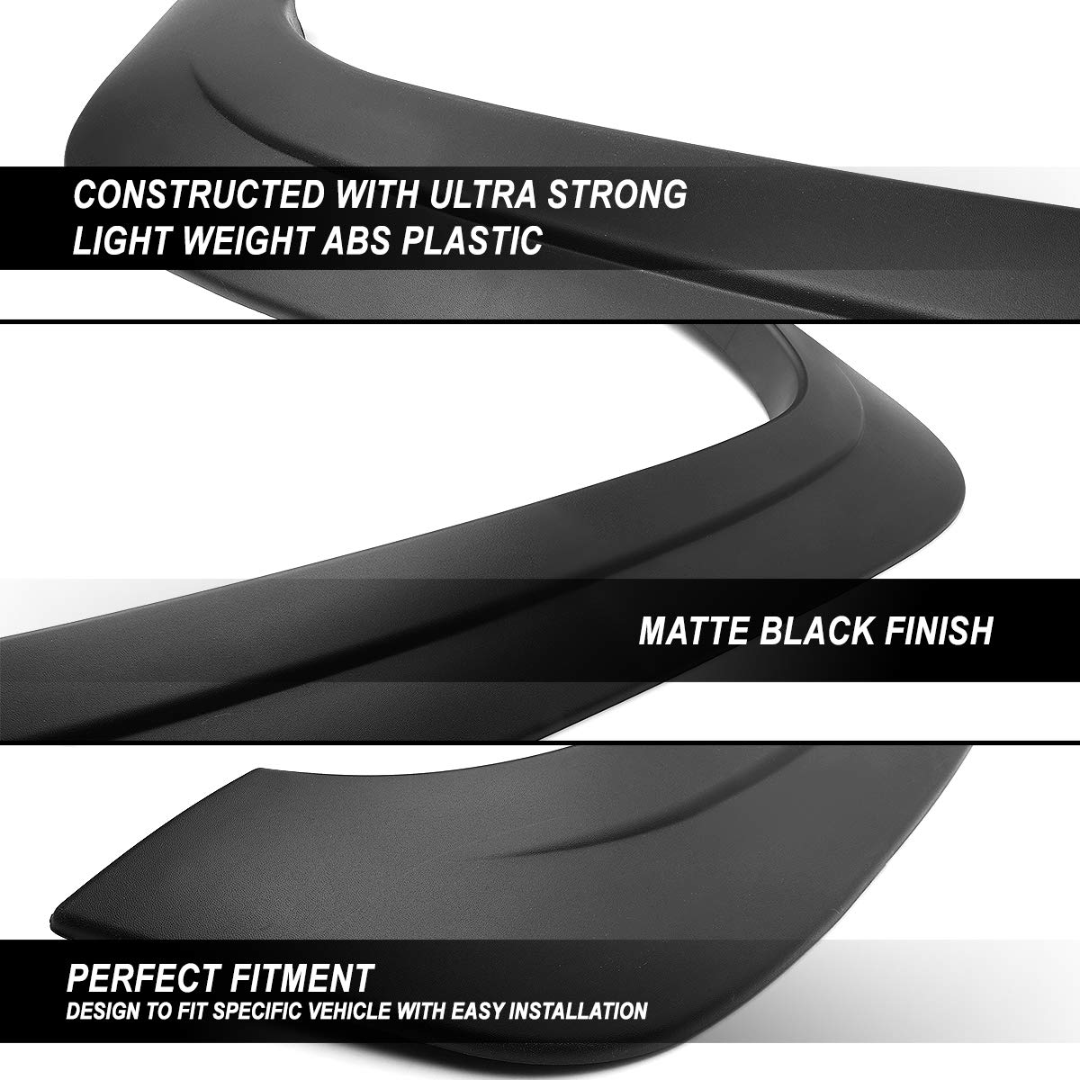 DNA Motoring IF-10019-MBK 4 Pcs OE Factory Style Wheel Fender Flares Compatible with 04-08 F-150 5'5" 6'5" 8' Style Side Bed / 06-08 Mark LT 5'5", 6'5" Beds