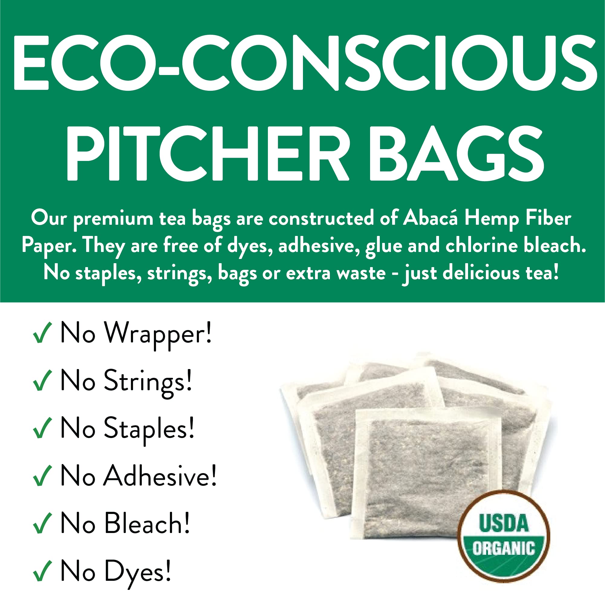 FGO Organic Hibiscus Iced Tea, Eco-Conscious Tea Bags, 6 Pitcher Bags, Packaging May Vary (Pack of 1)
