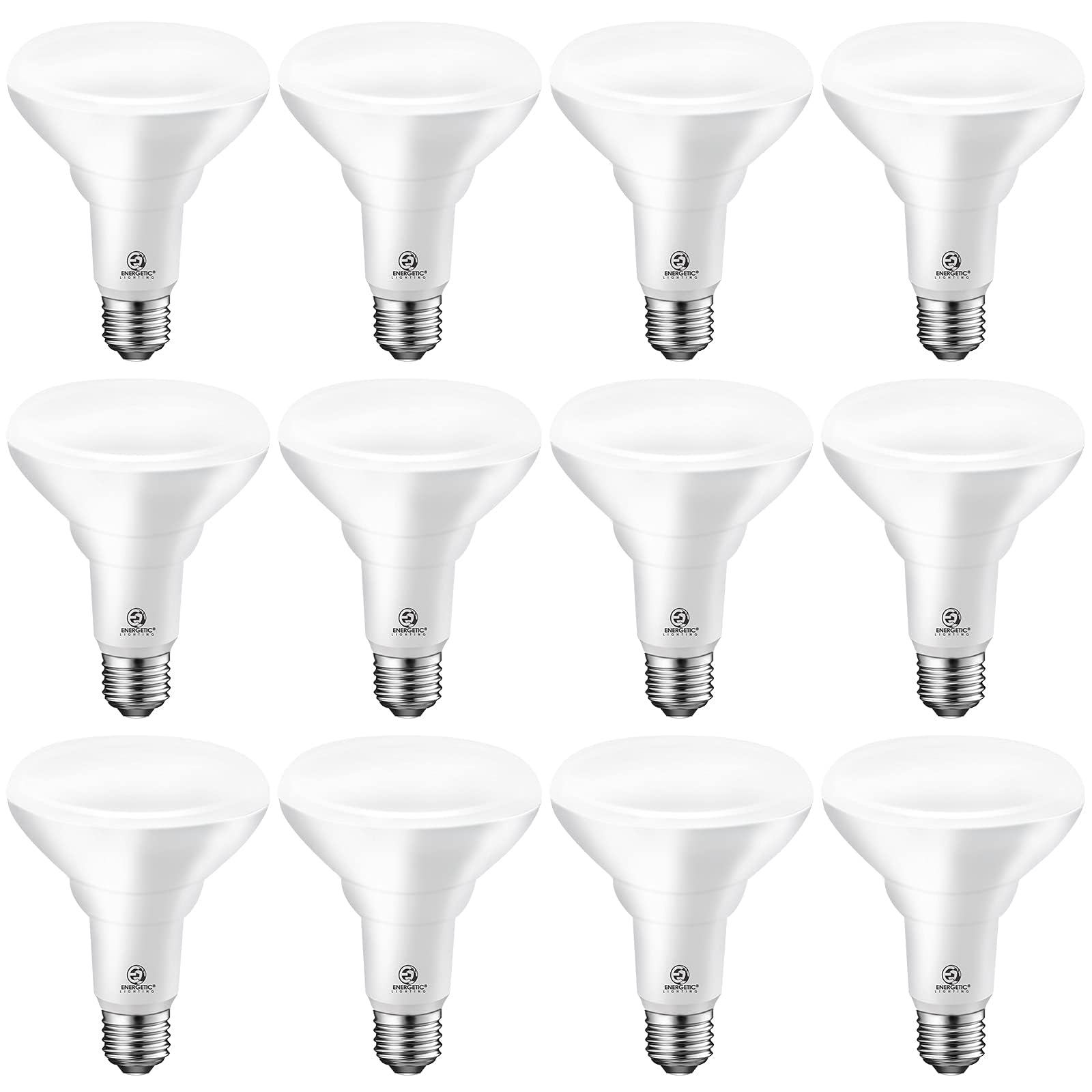 E ENERGETIC LIGHTING 12 Pack BR30 LED Light Bulbs, Dimmable, CRI90, 8.5W=65W, 3000K Warm White, 650 LM, E26 Base, Indoor Flood Light for Cans - UL Listed