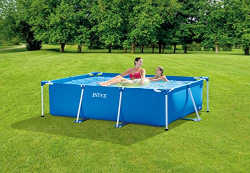 Intex 86" x 23" Rectangular Frame Above Ground Outdoor Child Safe Splash Swimming Pool