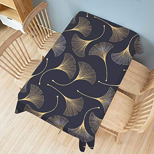Ginkgo Plant Printed Rectangular Tablecloth Party Dining Table Cover Mat Waterproof Anti-Oil Home Decor Mantel Mesa A6 140x210cm