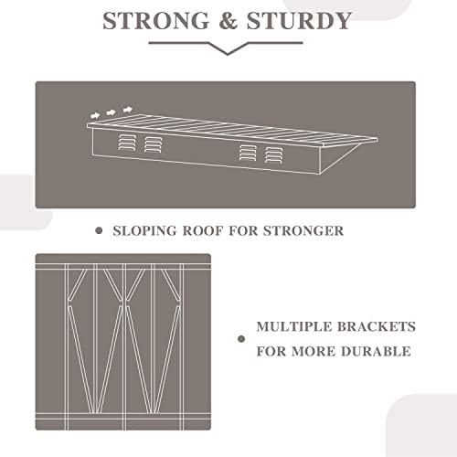 Incbruce Outdoor Storage Lawn Steel Roof Style Sheds 6' x 4' Outside Tool House with Sliding Door (Grey)