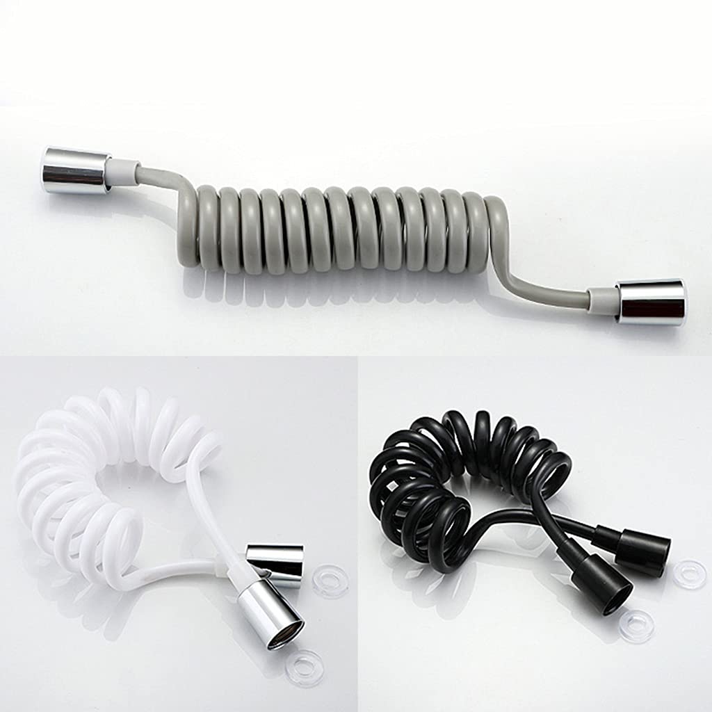 Retractable Spring Hose Flexible Telescopic Shower Hose For Handheld Shower For Head Toilet Bidet Sprayer Black/Gray/W