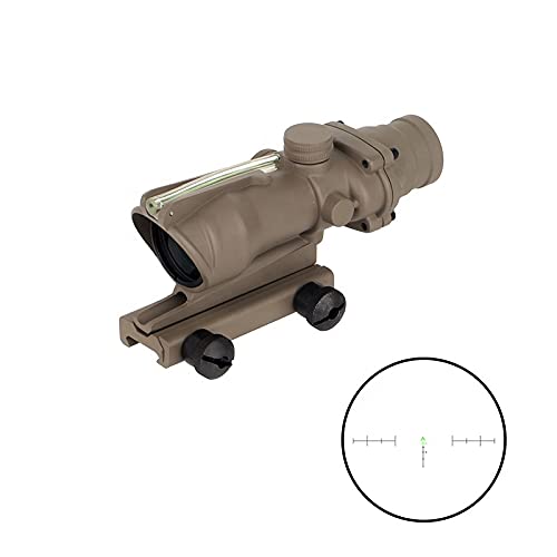 E-Tactical 4x32 Scope Tan Green Chevron Glass Fiber Scope Glass Etched Reticle Real Fiber Optics Optical Scope