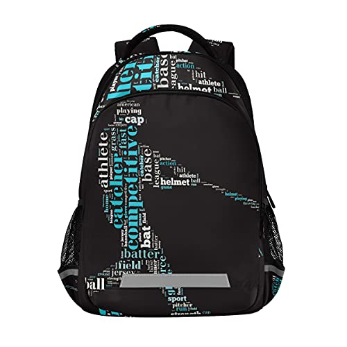 Glaphy Baseball Backpack Laptop School Bag Lightweight Daypack Bookbags for Men Women Teens Kids