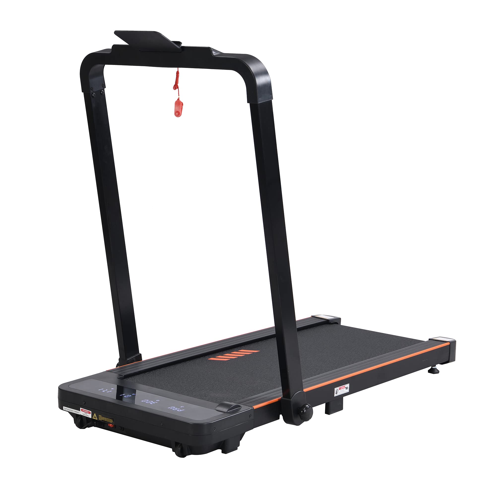 ECHANFIT 2 in 1 Under Desk Treadmill with Bluetooth Speaker, 2.5 HP Folding Electric Walking Jogging Pad with 12 Preset Programs and Remote Control for Home Office, No Assembly Required