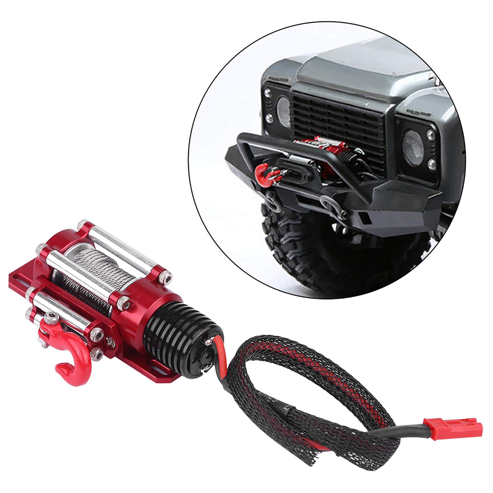 Tbest Inch 1 10,Trx4 Body,Trx4,Rc Winch,Slash Electric Winch,Rock Crawler Accessories 1 10 Scale Rc Model Vehicle Crawler Car Accessory Metal Winch with Remote Controller