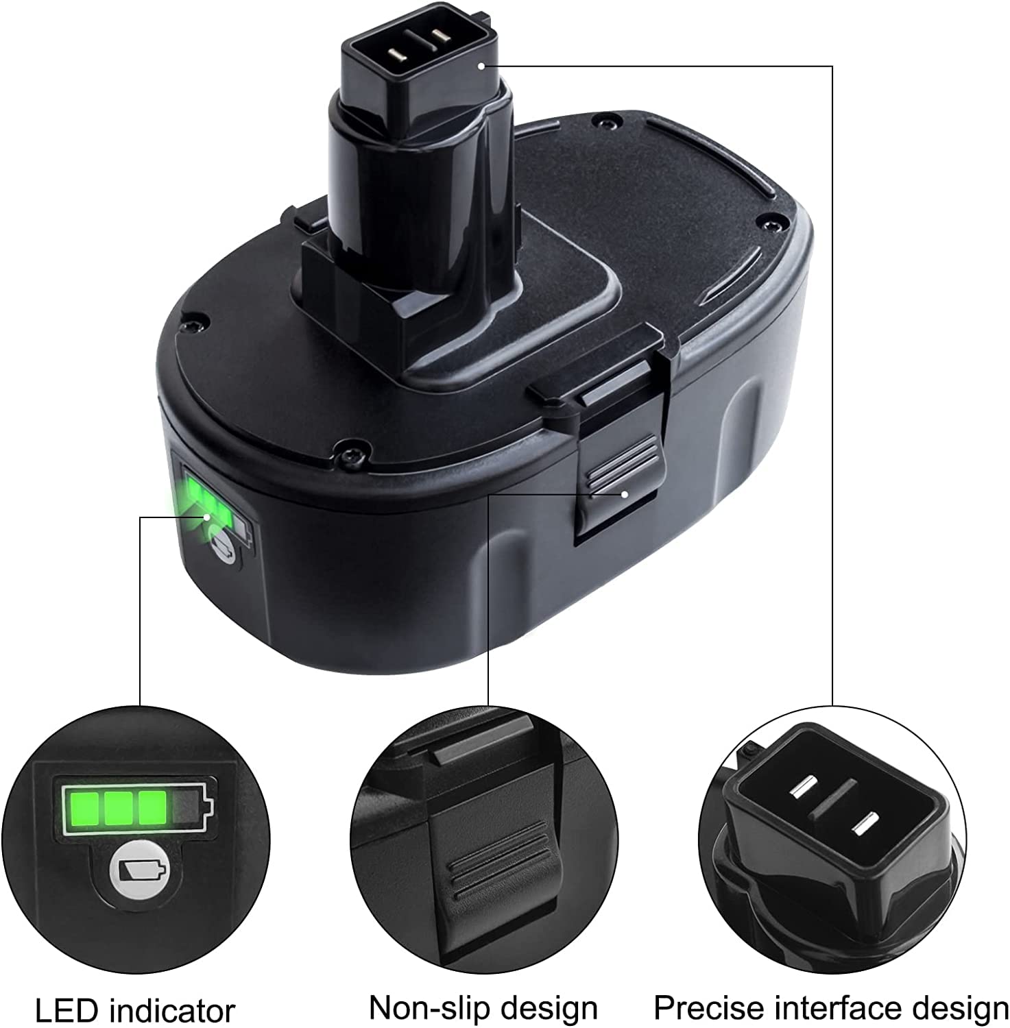 DTK 2Pack 7.0Ah Lithium-Ion Battery Replacement for Dewalt 18V XRP Ni-Cad DC9096 DC9098 DC9099 DE9039 DE9095 DE9096 DE9098 DW9095 DW9096 DW9098 DE9503 DC9182 18V XRP Batteries