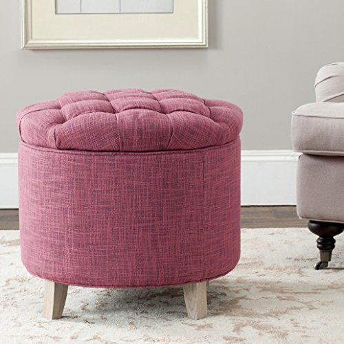 Safavieh Amelia Tufted Storage Ottoman, Tangerine