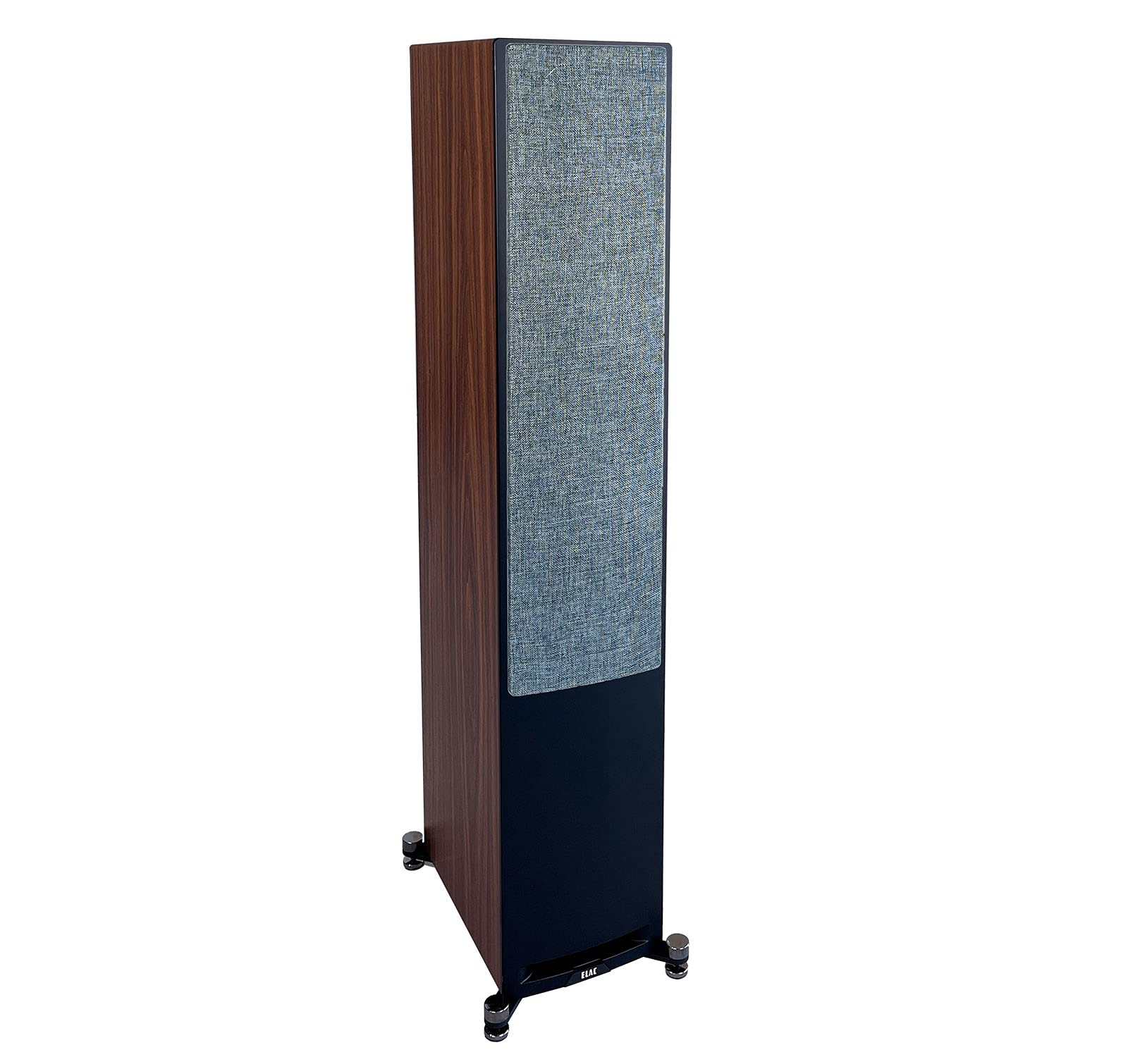 ELAC Uni-Fi Reference 3-Way 5-1/4" Floor Standing Speaker, Oak or Walnut Tower Speaker for Home Theater and Stereo System, Black Baffle with Walnut Sides