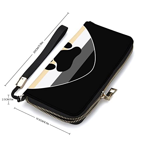 FunnyStar LGBT Bear Pride Heart Women's Long RFID Hand Wallet Wristlet Clutch Purse PU Leather Handbag with Wrist Strap