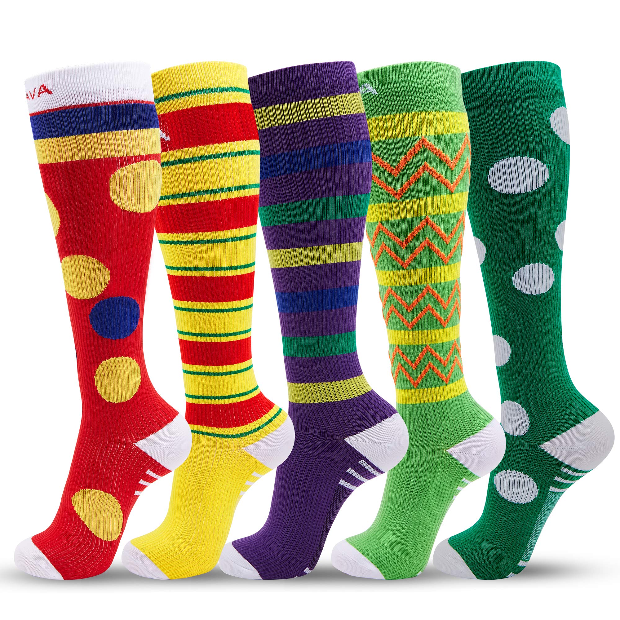 DOVAVA Compression Socks for Women & Men (15-25mmHg), Stylish Graduated Stocking for Circulation (Small-Medium, Style C)