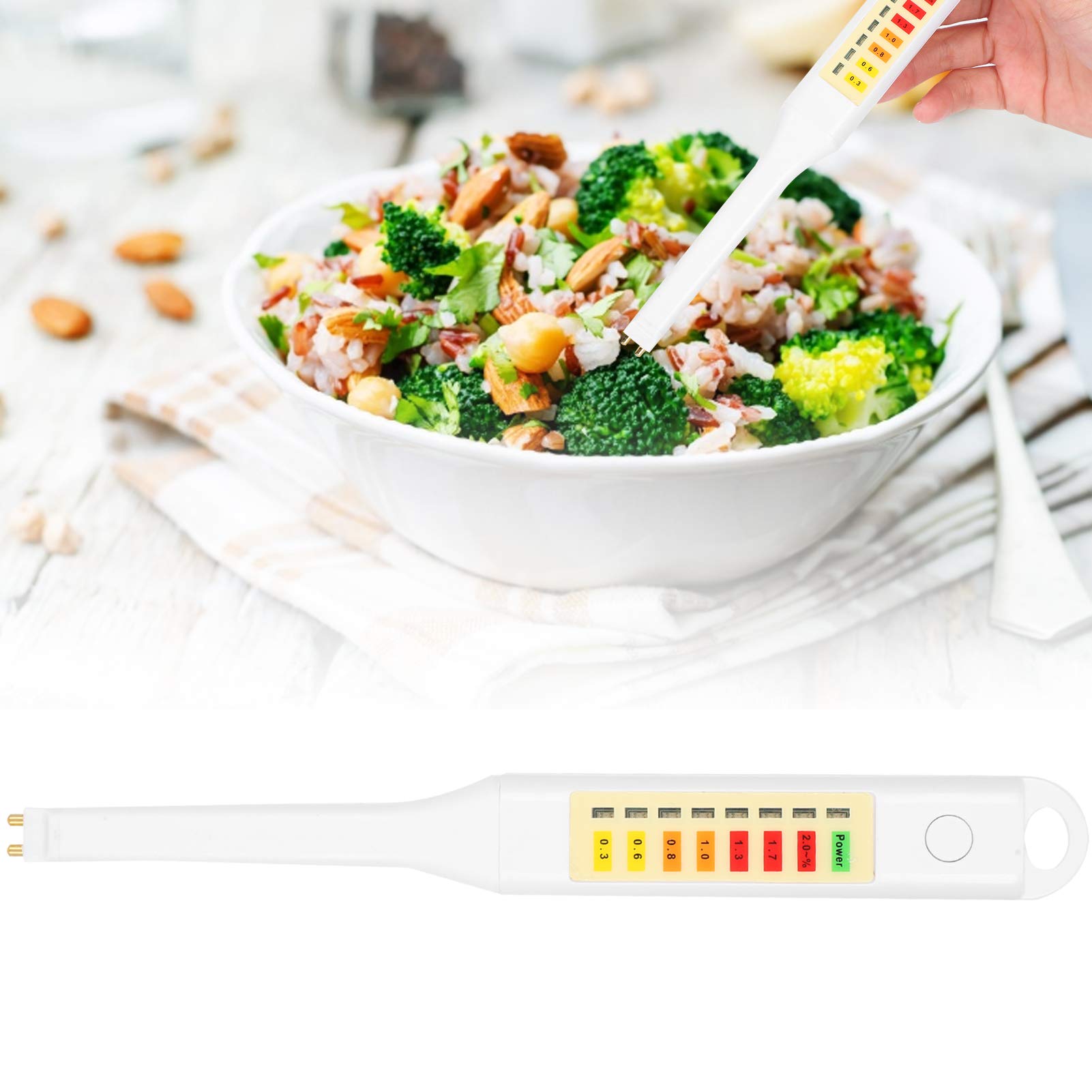 Jeanoko LED Salinity Meter Portable Handheld Electronic Food Salinity Tester Salinometer Soup Saltwater Hydrometer Analysis Detector Conductivity Tester for Home Kitchen