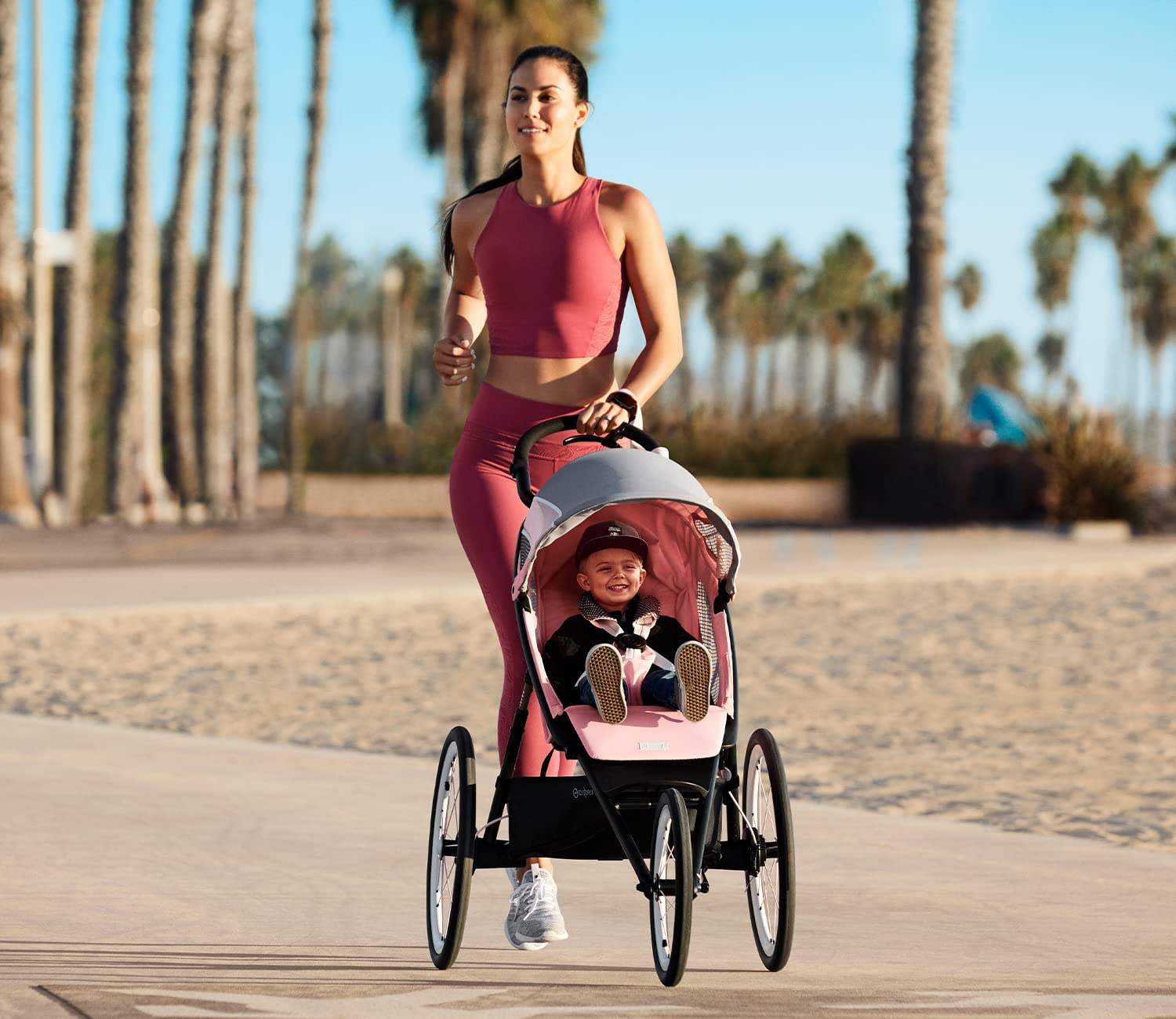 CYBEX AVI Jogging Stroller, Lightweight Aluminum Frame, Compact Fold for Storage, Height-Adjustable Handlebar with One-Handed Steering, Rear-Wheel Suspension & Handbrake, For Infants 9 months+