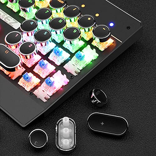 Funtasica Mechanical Gaming Keyboard RGB Backlit 104 Keys for PC, White Square Keycap, 440x154x34mm