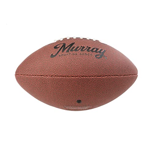 Murray Sporting Goods Autograph Football with Stand - Two White Panels Signature Ready Display Trophy Case Signable Regulation Size Full 12 Inch