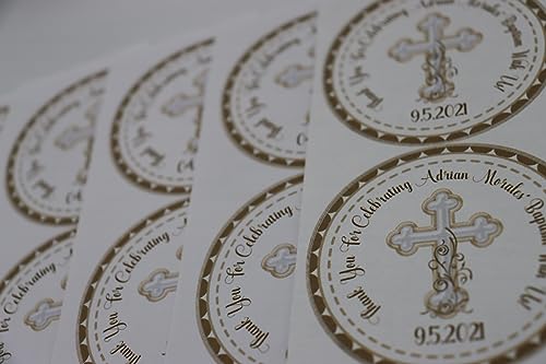 Gender Neutral Cross Stickers For Baptism, Christening, Baby Dedication, First Communion or Confirmation