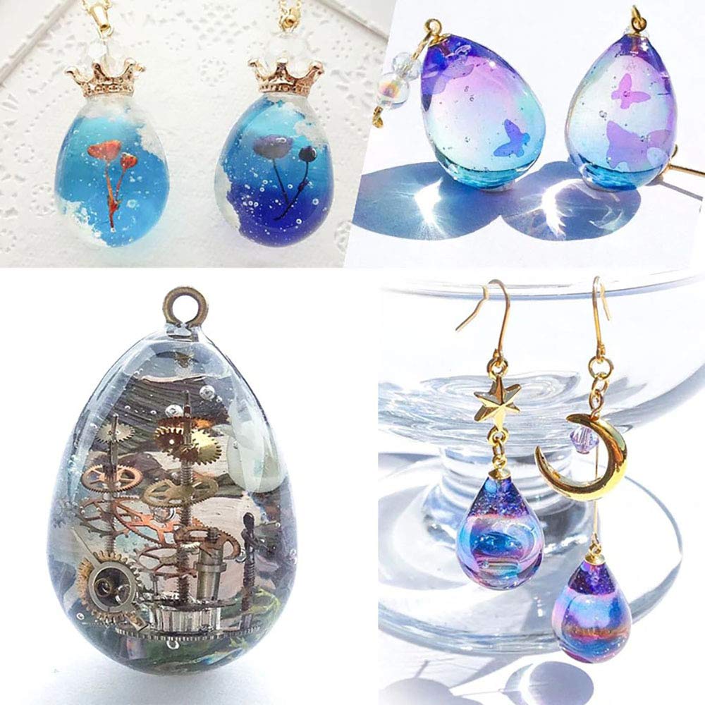 Eggs Ball Silicone Resin Molds for Jewelry Keychain, Epoxy Resin Ball Spheroid Necklace Stone Mold, Mini Orbs Pendant Casting Silicon Mold for UV Resin Crafts, DIY Easter Eggs Planet Jewelry Making