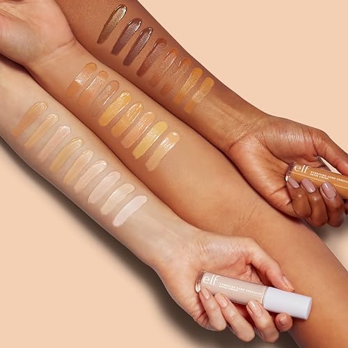 e.l.f. Hydrating Camo Concealer, Lightweight, Full Coverage, Long Lasting, Conceals, Corrects, Covers, Hydrates, Highlights, Medium Peach, Satin Finish, 25 Shades, All-Day Wear, 0.20 Fl Oz