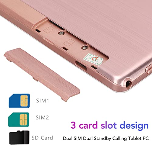 HD Tablet, 10.1in Gaming Tablet, Dual SIM Tablet PC, RAM 2GB ROM 32GB Dual Card Dual Standby, Support MIC OTG FM GPS for Entertainment Work(#1)
