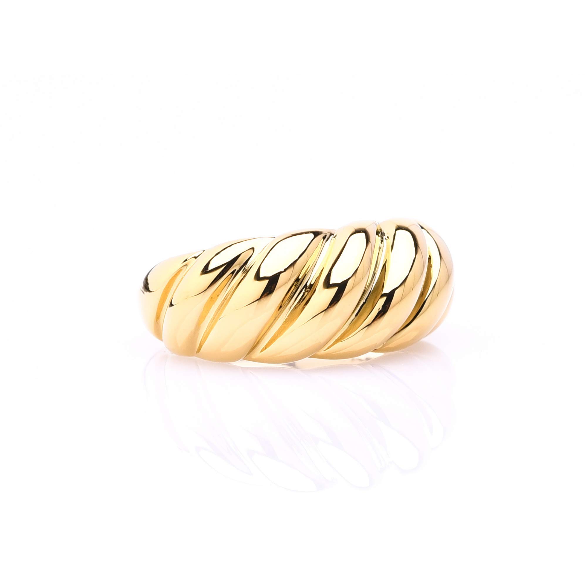 Croissant Dome Ring 18K Plated on Brass Chunky Dome Ring | Birthday Friendship Valentine's Day (5)