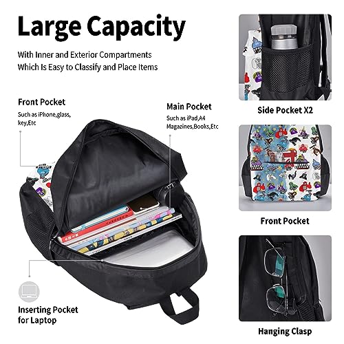 Moare Gorilla Tag Backpacks Set with Backpacks Lunch Bag Pencil Case Pencil Bag